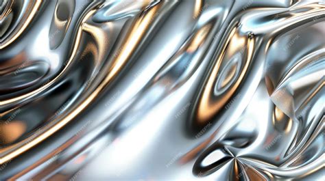 A Metallic Abstract Background With Shiny Reflective Surfaces And Gradients Premium Ai