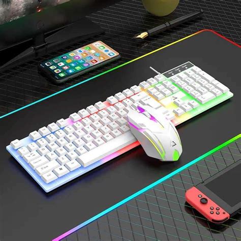 Jual VODIRK Combo Gaming Keyboard Luminous LED Mechanical Feel With Mouse GT100 Piano Keyboard