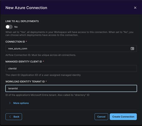 create a microsoft entra workload id connection in airflow astronomer documentation