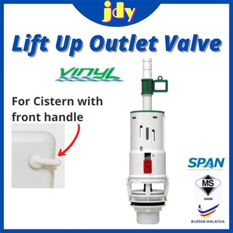 vinyl lift up valve for toilet cistern front lever handle type low level high level tpe 6315