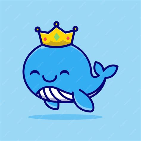 Premium Vector Cartoon Happy Whales With Crown Cute Illustration Vector