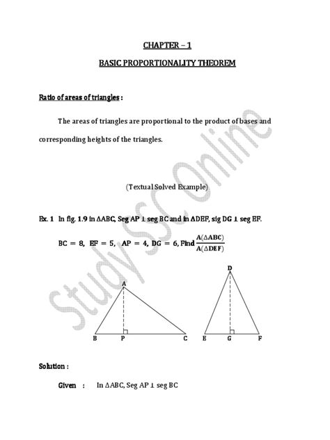 1basicproportionalitytheorempdf Triangle Elementary Geometry