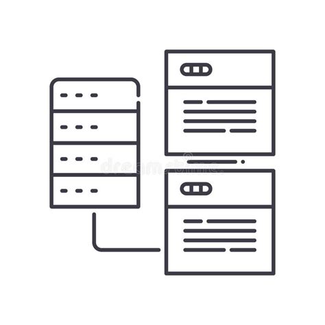 Relational Database Icon Linear Isolated Illustration Thin Line