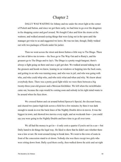The Outsiders Chapter 2 Pdf