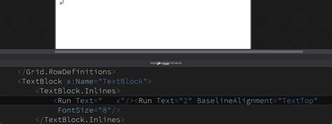 C＃ Textblock 上标