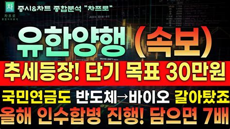 유한양행 주가전망 바로 앞에 30만원 있는데 안 타면 바보입니다 매매전략 화끈하게 풀어볼게요 유한양행 세력주연구소 유한양행주가전망 유한양행분석 차프로