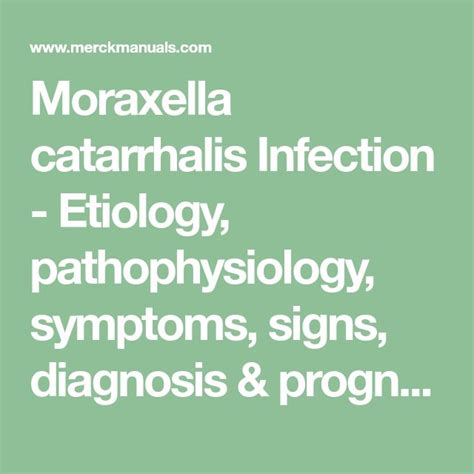 Moraxella Catarrhalis Infection Causes Symptoms And Diagnosis