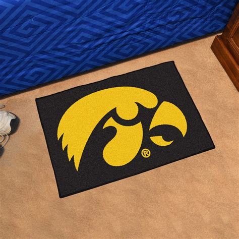Iowa Hawkeyes Ncaa Black Logo Mat Dragon Sports