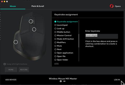 backward and forward buttons on logitech mouse not working with opera