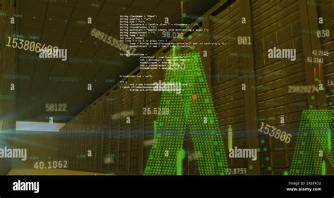 Image Of Changing Numbers Graphs Computer Language Over Data Server