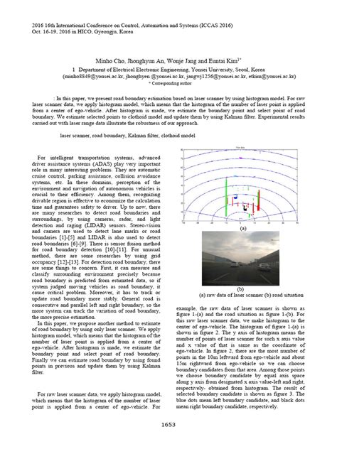 Histogram Model Based Road Boundary Estimation By Pdf Lidar