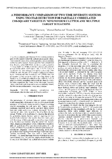 Pdf A Performance Comparison Of Two Time Diversity Systems Using Tm