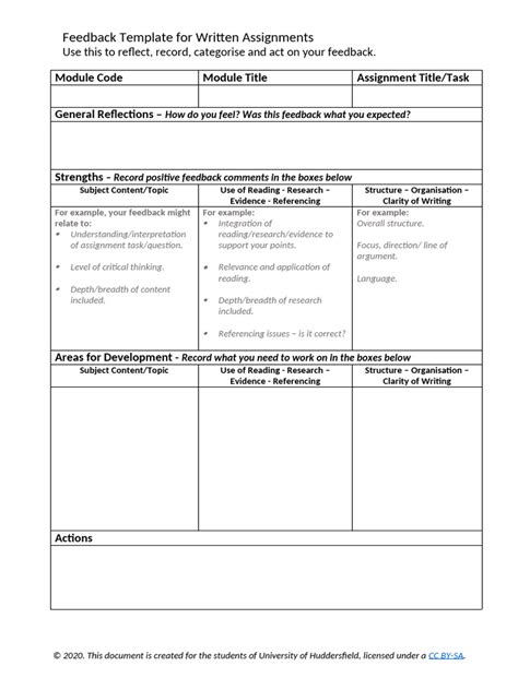 Feedback Sheet Pdf