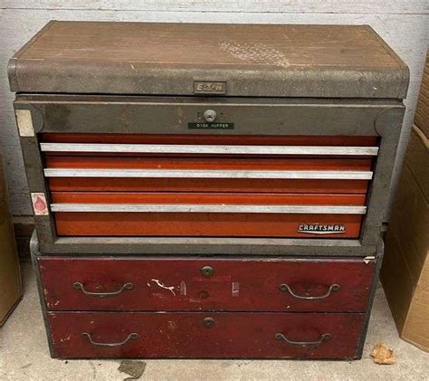 2 Stackable Tool Boxes Craftsman And Wood Drawers Filled With Misc