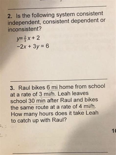 Solved 2 Is The Following System Consistent Independent
