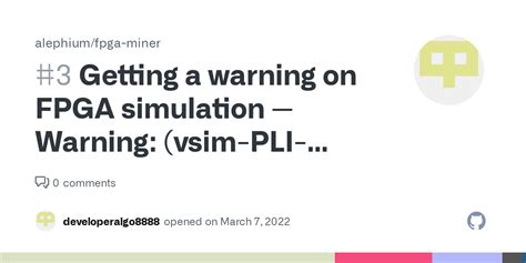 Getting A Warning On Fpga Simulation Warning Vsim Pli 3691