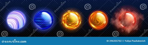 Magic Game Orbs Set Stock Vector Illustration Of Neon 296355702