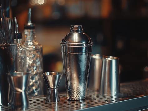 Cocktail Shaker And Bar Tools For Professional Mixing Premium Ai