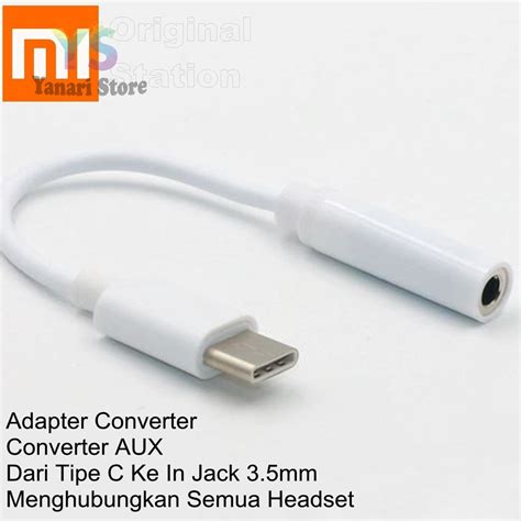 Jual Xiaomi Audio Adapter Sambungan Headset Type C Ke Jack Headset 3