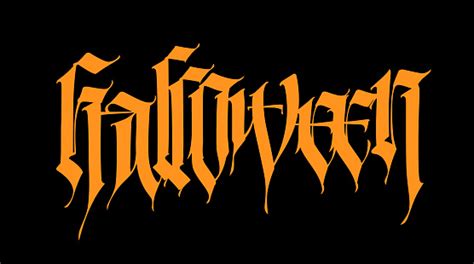 고딕 할로윈 비문입니다 벡터입니다 휴가 대 한 비문입니다 흰색 배경에 고립 된 단어입니다 서 예 고 글자입니다 T셔츠에