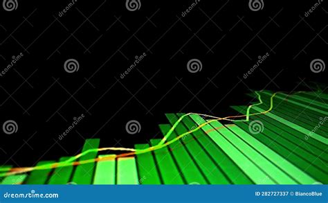 Closeup Macro Shot Movement Of Growing Stock Graph Displayed On Led Screen Stock Video Video