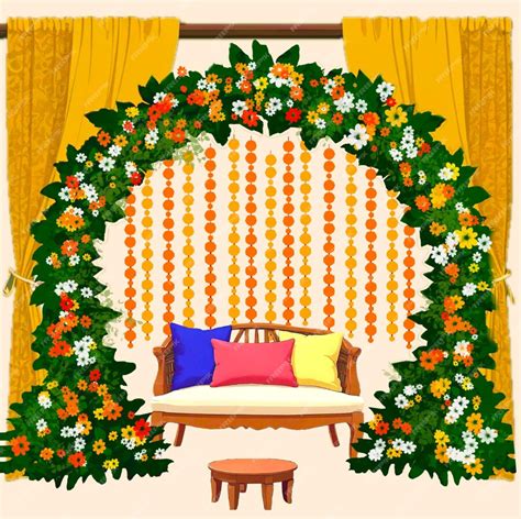 Haldi Mehendi Event Background Premium Ai Generated Vector