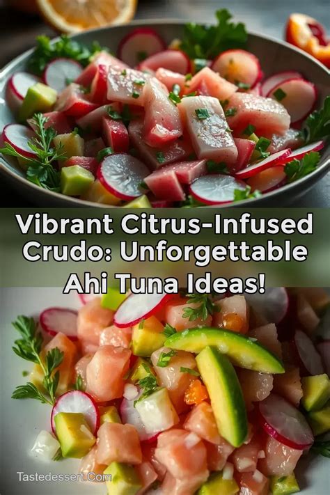 Delightful Crudo Citrus Infused Tuna With Avocado And Radish