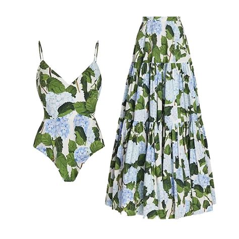Qcmgmg Sexy One Piece Swimsuit For Women Two Piece With Beach Cover Up Wrap Skirt Sarong Summer