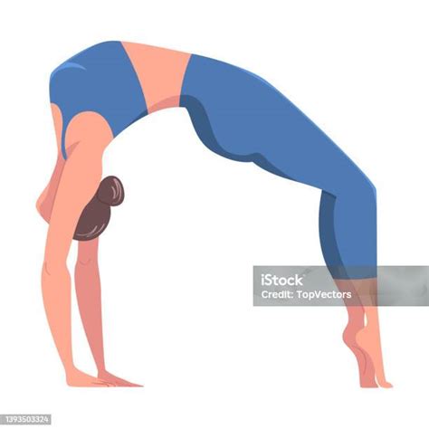 요가 아사나 또는 포즈 스트레칭 바디 벡터 일러스트 레이 션을 연습하는 젊은 여성 뒤로 굽히기에 대한 스톡 벡터 아트 및 기타 이미지 뒤로 굽히기 문화 물 Istock