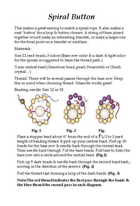 Beaded Jewelry Spiral Button Beading Patterns Free Bead Weaving Patterns Beaded Jewelry