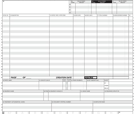 Blank Ub 04 Claim Form Printable Printable Free Templates