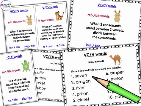 6 Syllable Types Games And Syllable Division Rules Part 2 Made By Teachers