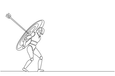 Continuous One Line Drawing Robots Carrying Heavy Huge Target With Exact Arrow Humanoid Robot