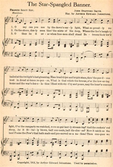 The Star Spangled Banner By Francis Scott Key Written In 1814 With