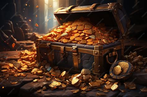 Premium Ai Image A Treasure Chest With A Pile Of Gold Coins And A