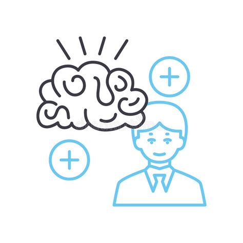 Posotive Thinking Line Icon Outline Symbol Vector Illustration