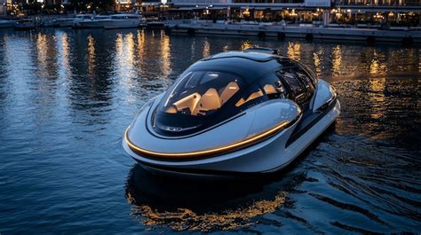 Autonomous Hovercraft Public Transit On River Premium Ai Generated Image