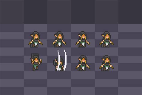 2d Pixel Art Elven Assassin Sprites By Elthen S Pixel Art Shop
