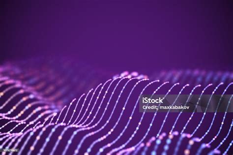 컬러 도트 3d 사운드 파도입니다 큰 데이터 추상 시각화입니다 3차원 형태에 대한 스톡 벡터 아트 및 기타 이미지 3차원 형태 가리키기 가상현실 Istock