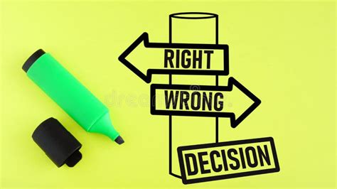 Right Decision Wrong Decision Is Shown Using The Text Stock Image Image Of Wrong Decide