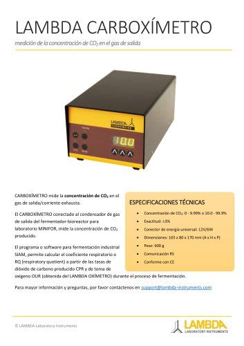 Lambda Massflow Caudalímetro De Gas Folleto Lambda Laboratory
