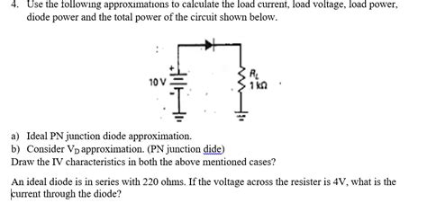 Solved Text Diode Power And The Total Power Of The Circuit Shown