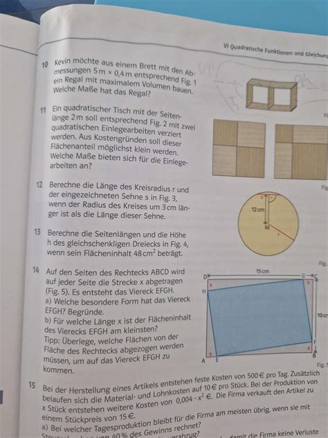 Quadratische Funktion Textaufgabe Mathematik Gleichungen