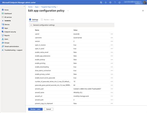 App Policy Configurations