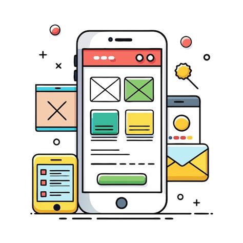 Mobile Wireframeux Ui Design Application Interface Wireframe Design Mobile Mockup Premium Ai