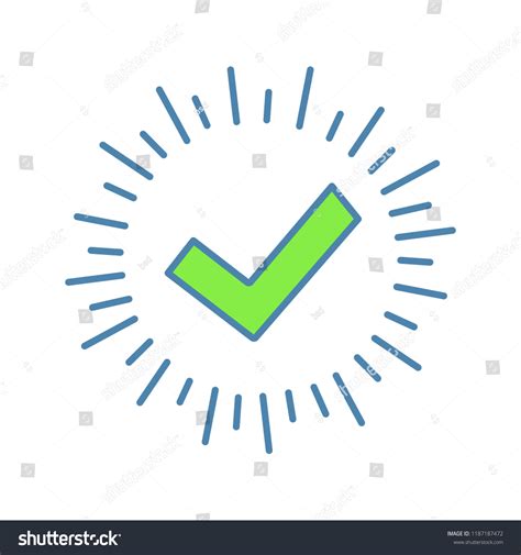 Checkmark Color Icon Successfully Tested Tick เวกเตอร์สต็อก ปลอดค่าลิขสิทธิ์ 1187187472