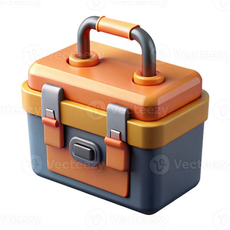 3d Render Orange Toolbox Illustration 54047636 Png