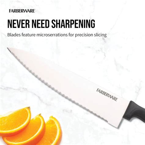 Farberware 18 Piece Never Needs Sharpening Knife Block Set Shopping