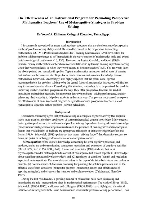 Pdf The Effectiveness Of An Instructional Program For Promoting Prospective Mathematics