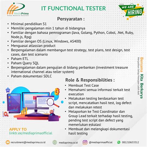 Lowongan It Functional Tester Media Prima Hr Solutions